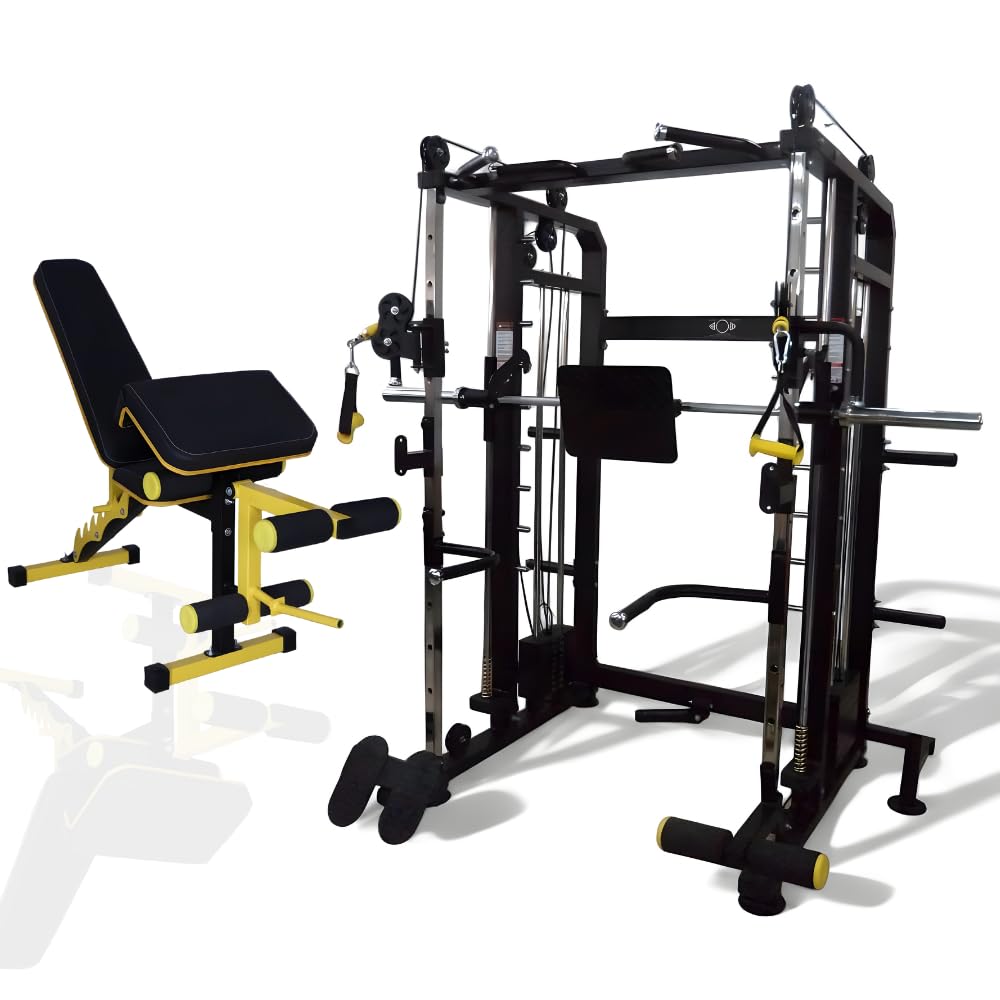 GYM24 FUNCTIONAL TRAINER WITH SMITH MACHINE WITH BENCH IRON WEIGHT