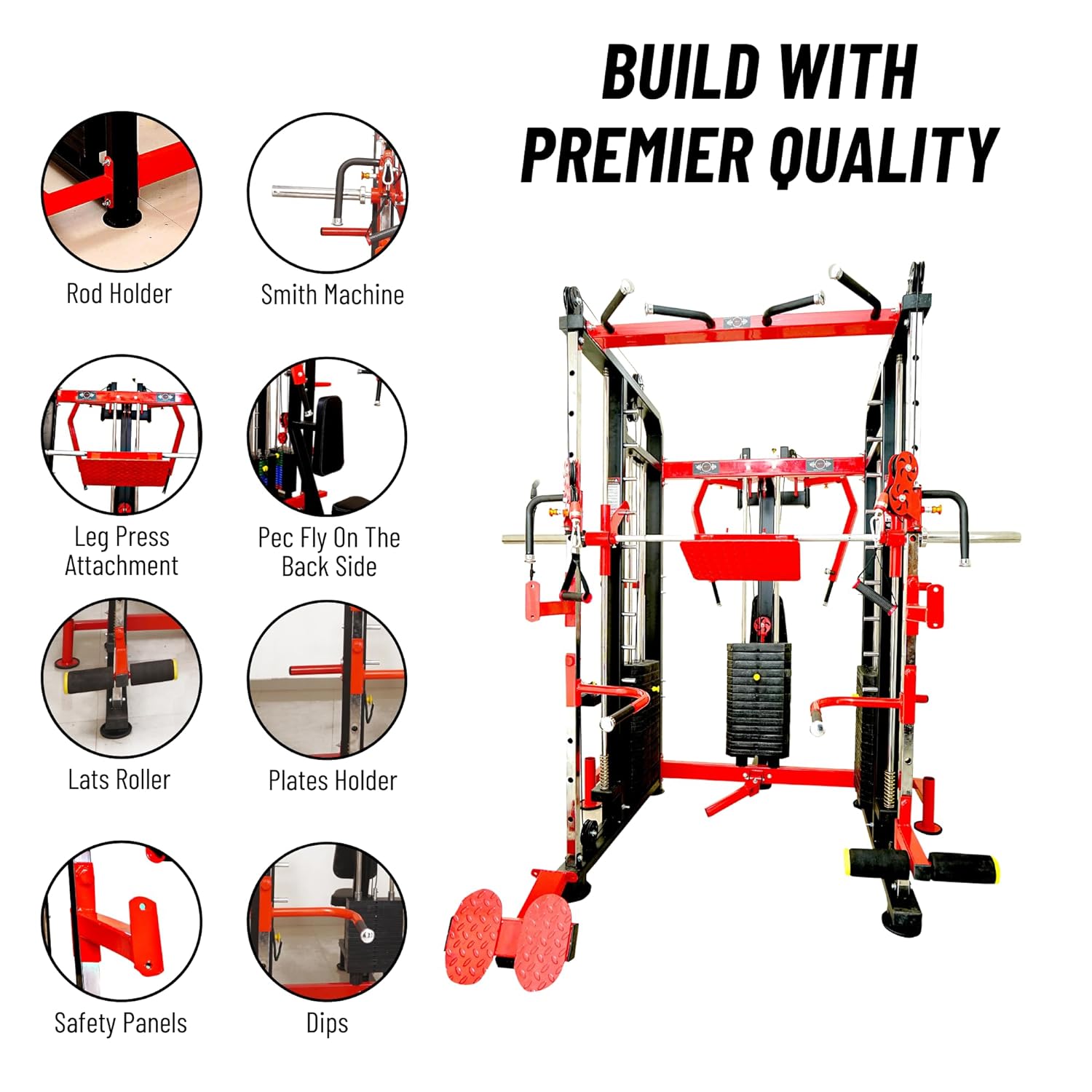 Gym24 Multi Home Gym GFTSP-701 PVC- Functional Trainer with Smith ...